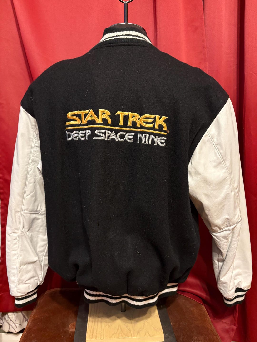 Vintage Star Trek Varsity Jacket 90’s Leather Wool Letterman Deep Space ...