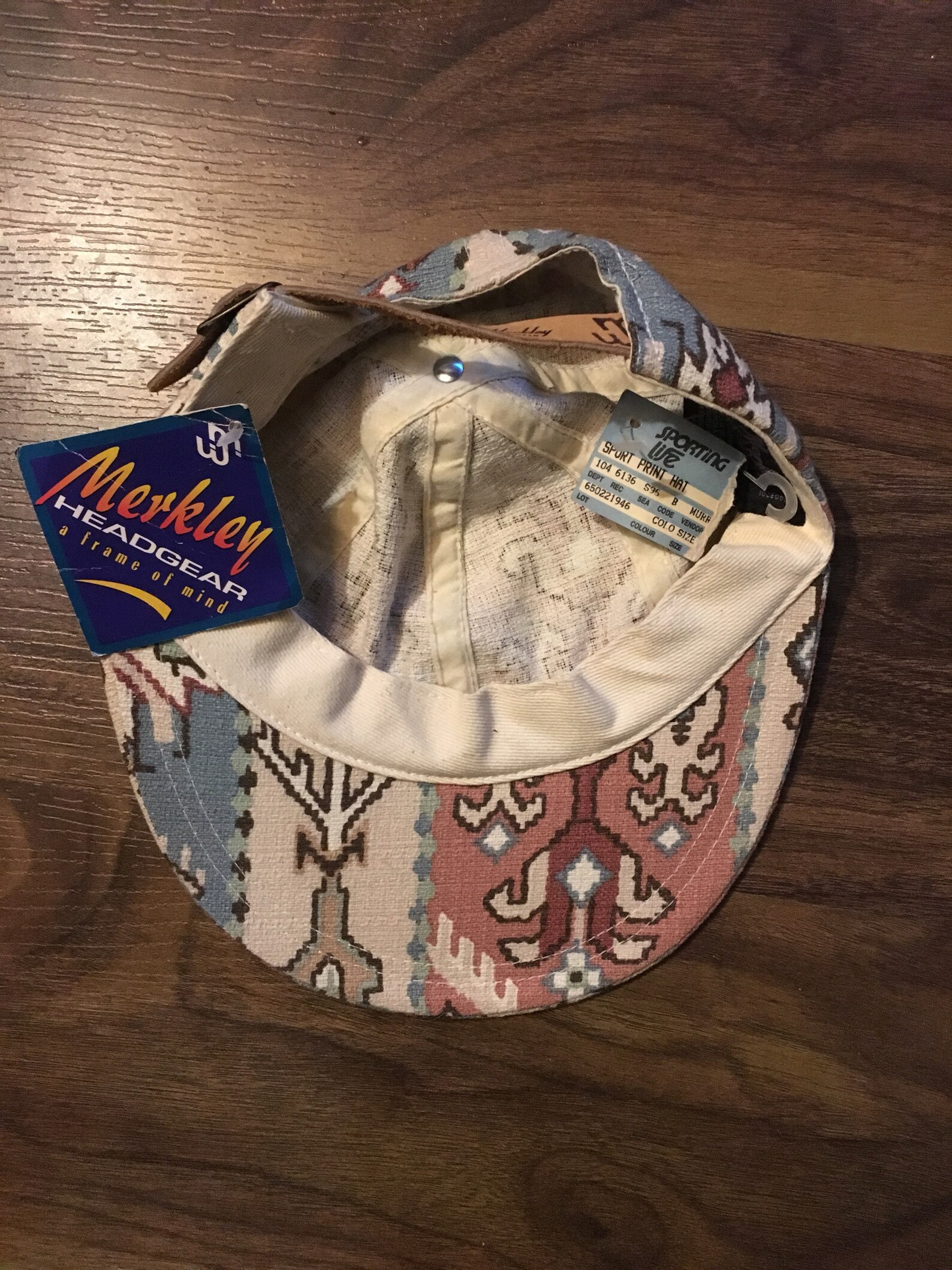 Vintage Merkley Headgear Aztec Print Hat - Etsy