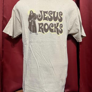 Vintage Jesus Rocks Shirt Jesus Playing Guitar Funny Tee - Etsy