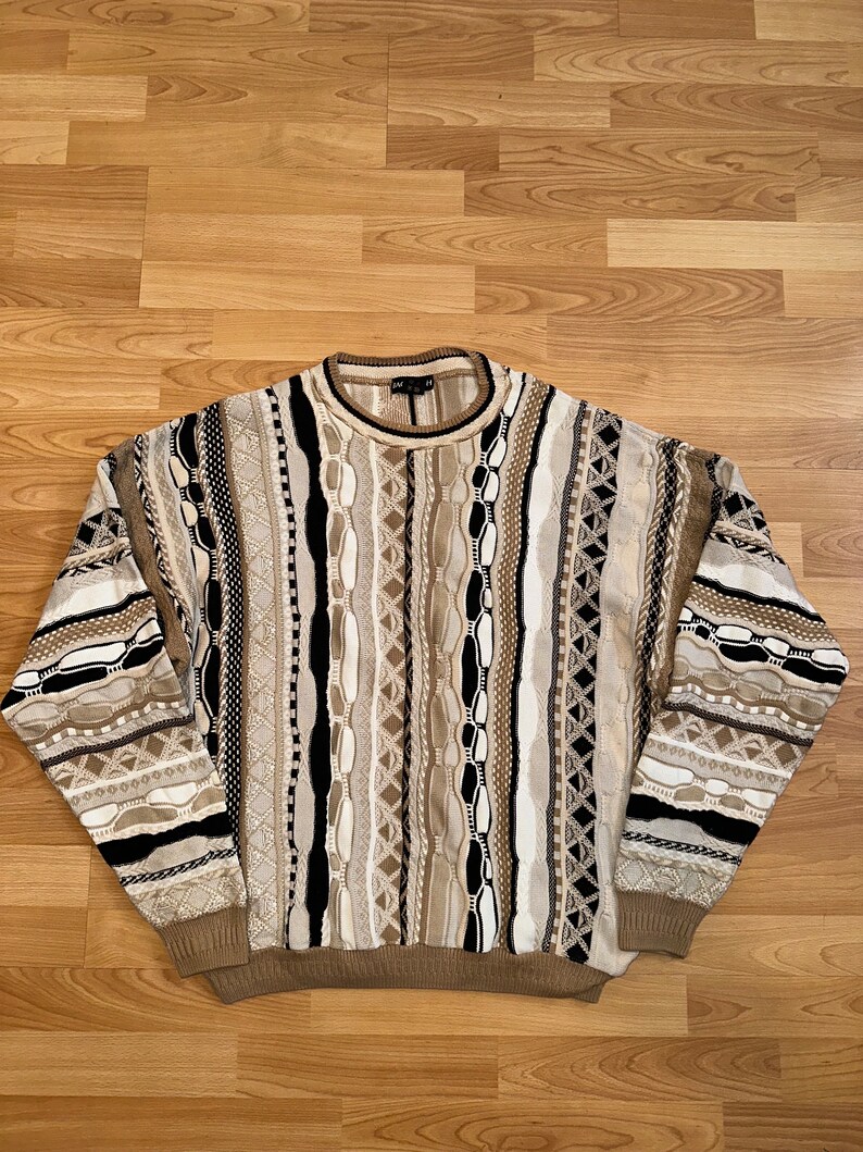 Vintage Coogi Style Textile Knit Sweater Bachrach 90s Hip Hop ...
