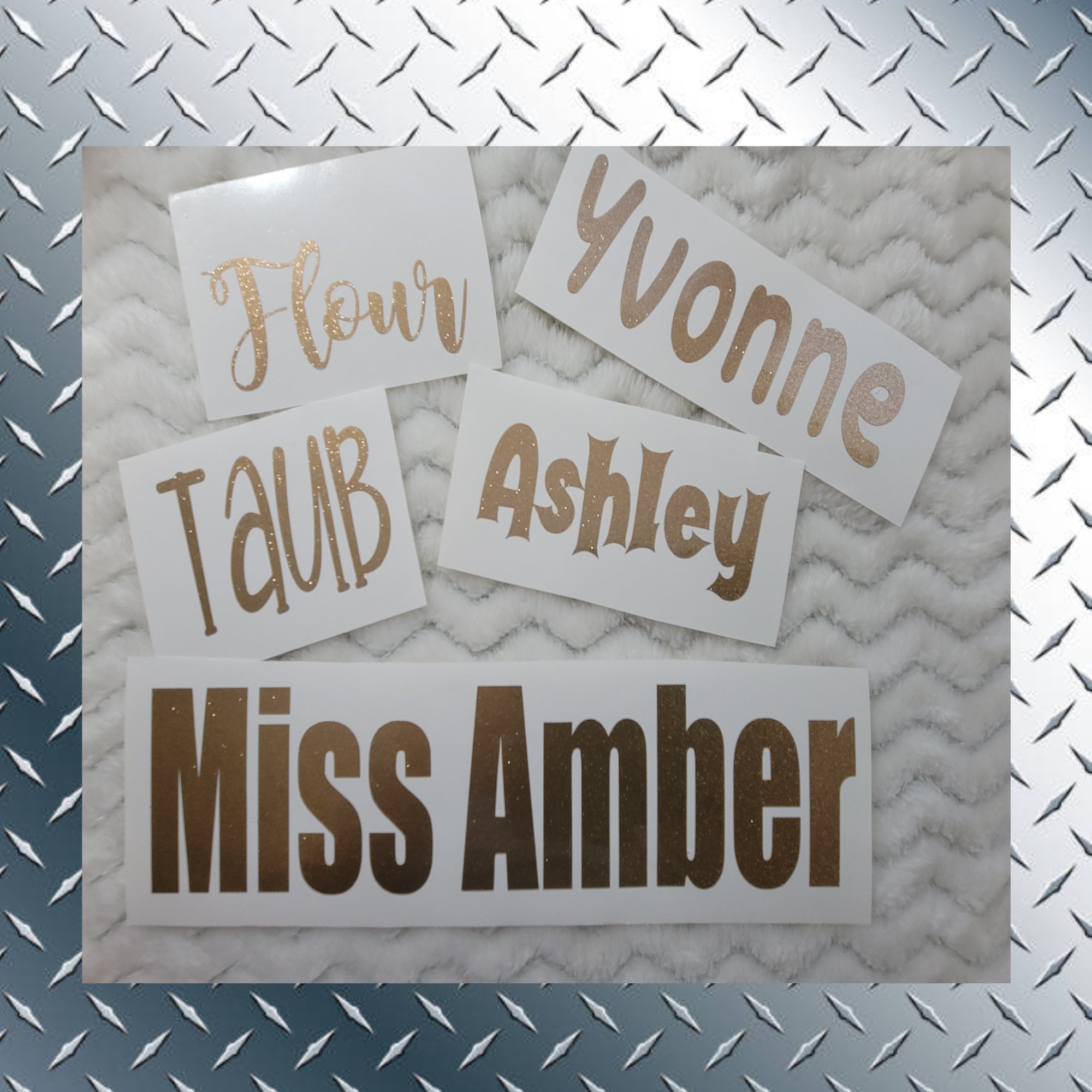 Custom Glitter Name Label Vinyl Glitter Name Decal Teacher - Etsy UK