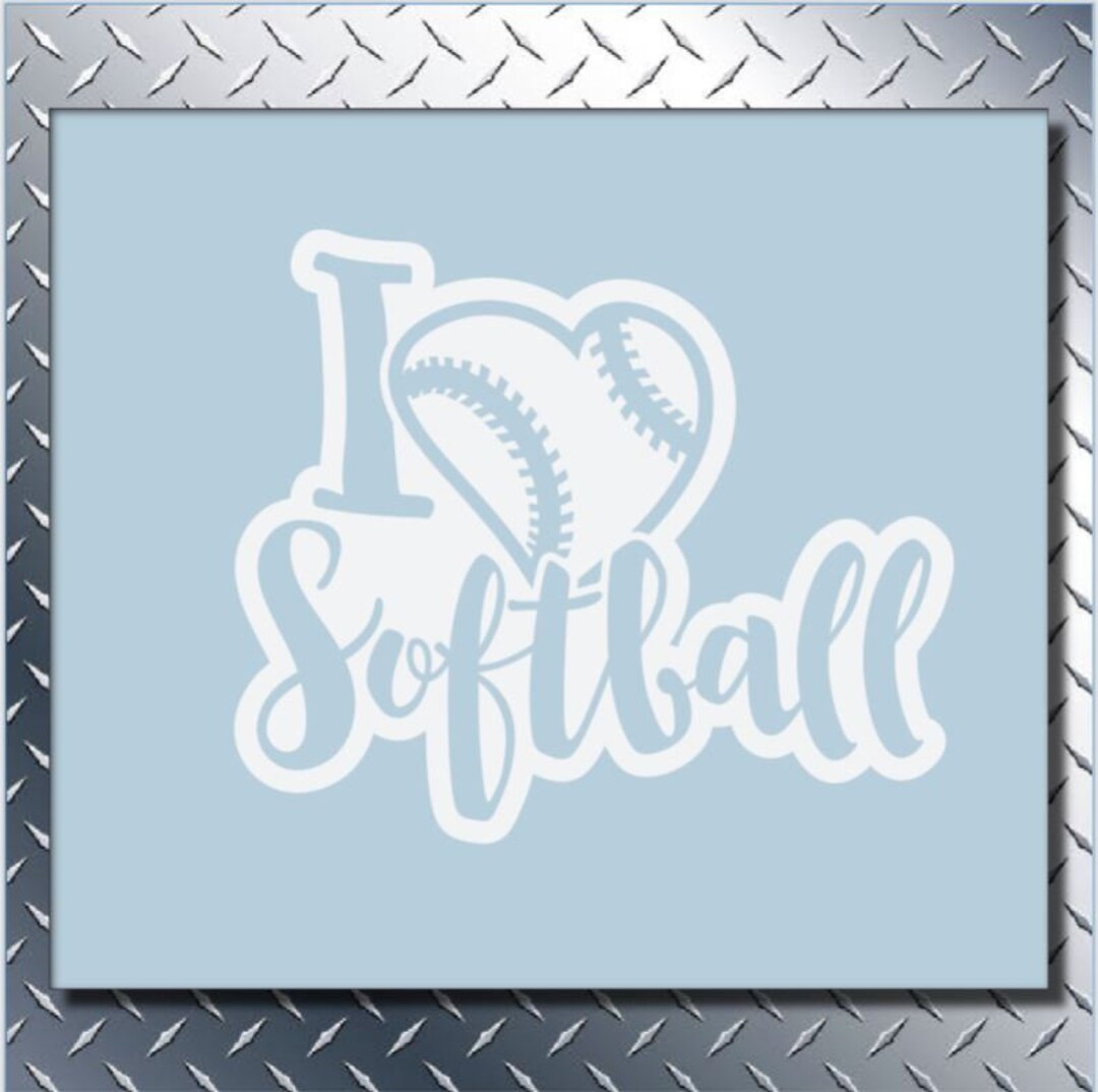 Softball Car Decal, Sports Car Decal, I Love Softball, Softball Window ...