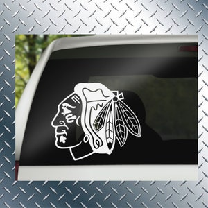 Blackhawks Car Decal, Hockey Decal, Vehicle Window Decal - Etsy