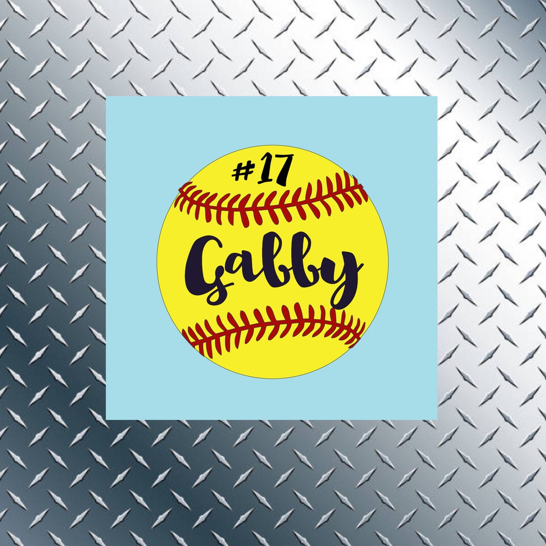 Softball Decal, Custom Named Softball Decal - Etsy