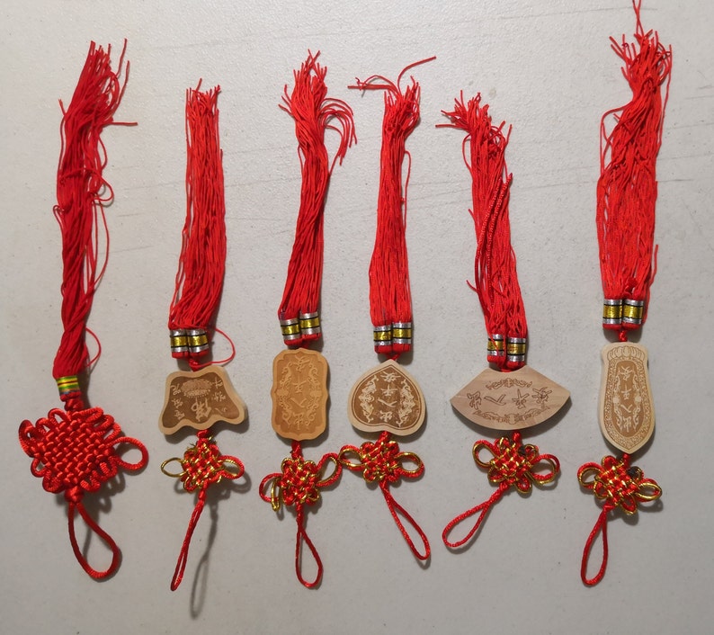 Vintage Chinese Knot Tassel Lucky Knot Tassels Red Charms Hand Made Lot ...