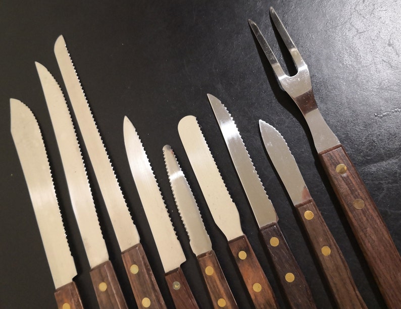 Vintage Lifetime Cutlery Stainless Steel Knife Set of 9 NIB Never Used ...