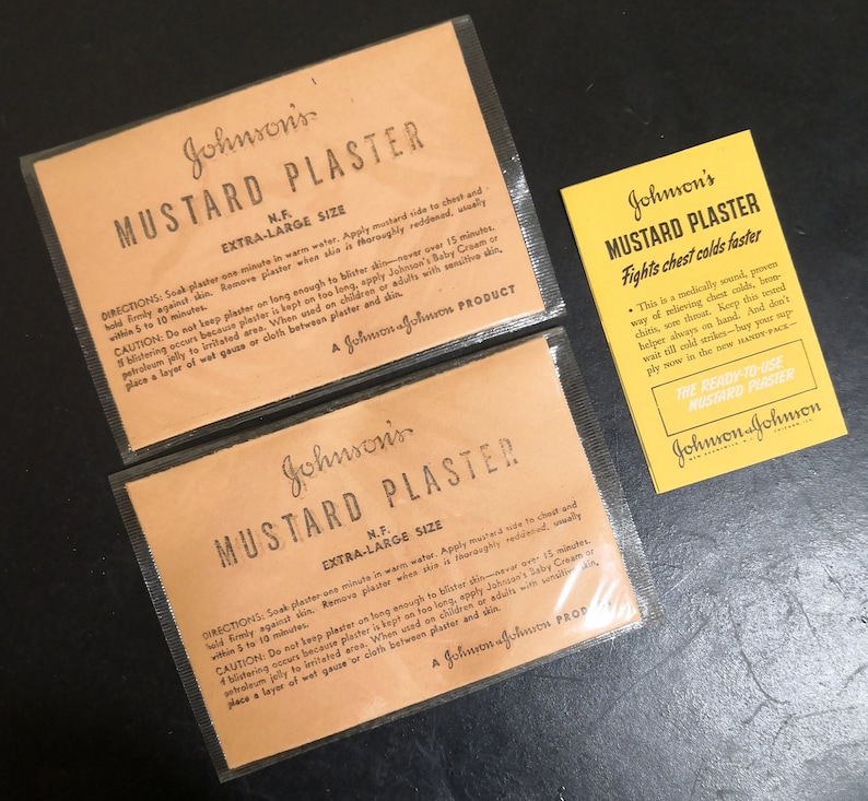 Antique 1920s Johnson's Mustard Plaster Medical Pack NOS for Collector ...