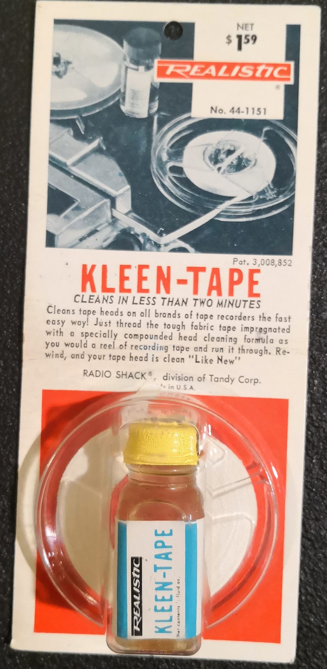 Vintage Realistic Kleen-tape 44-1151 Tape Head Cleaner NOS Sealed ...