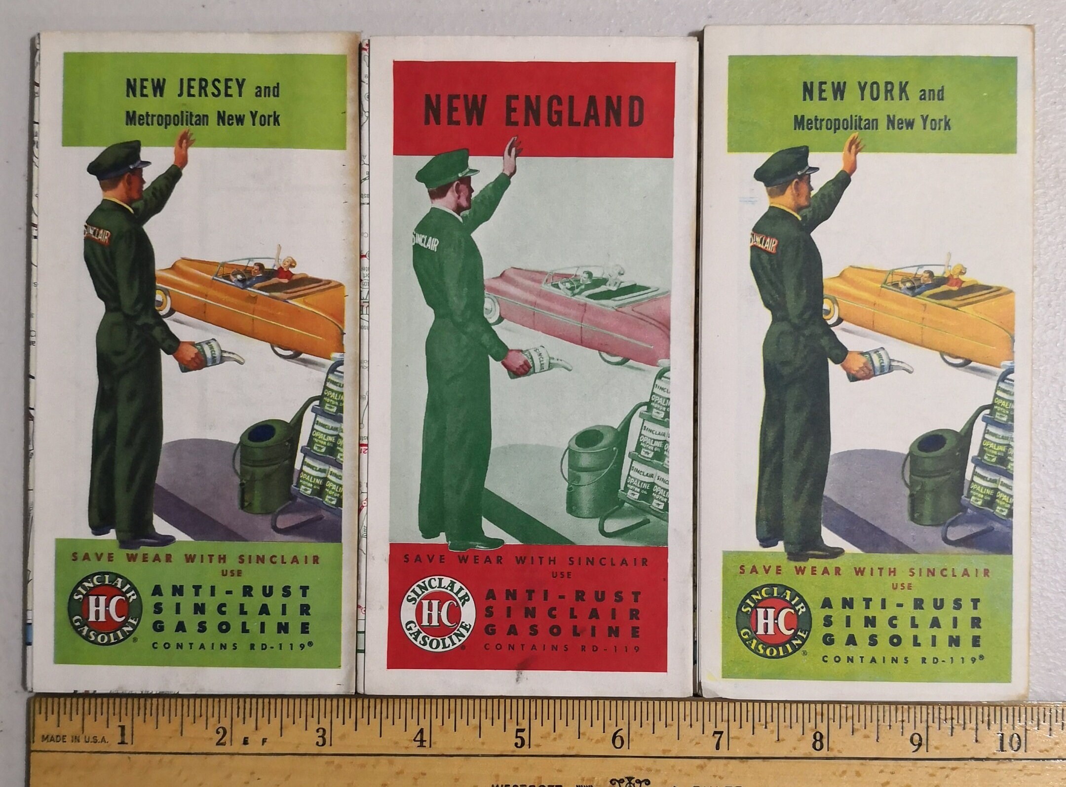 Early 1950's Sinclair Road Map & Sightseeing Guide Lot of 3 Rare 236A-1 ...