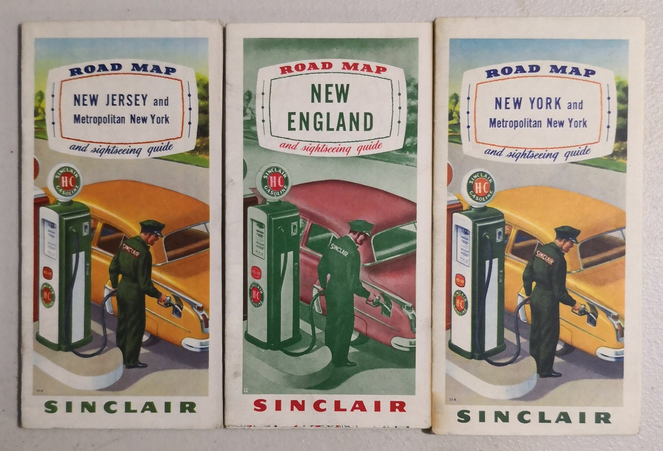 Early 1950's Sinclair Road Map & Sightseeing Guide Lot of 3 Rare 236A-1 ...