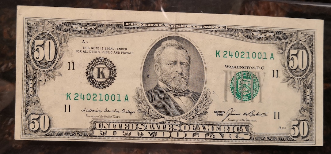 1985 50 Bill Error Misaligned Face Printing - Etsy