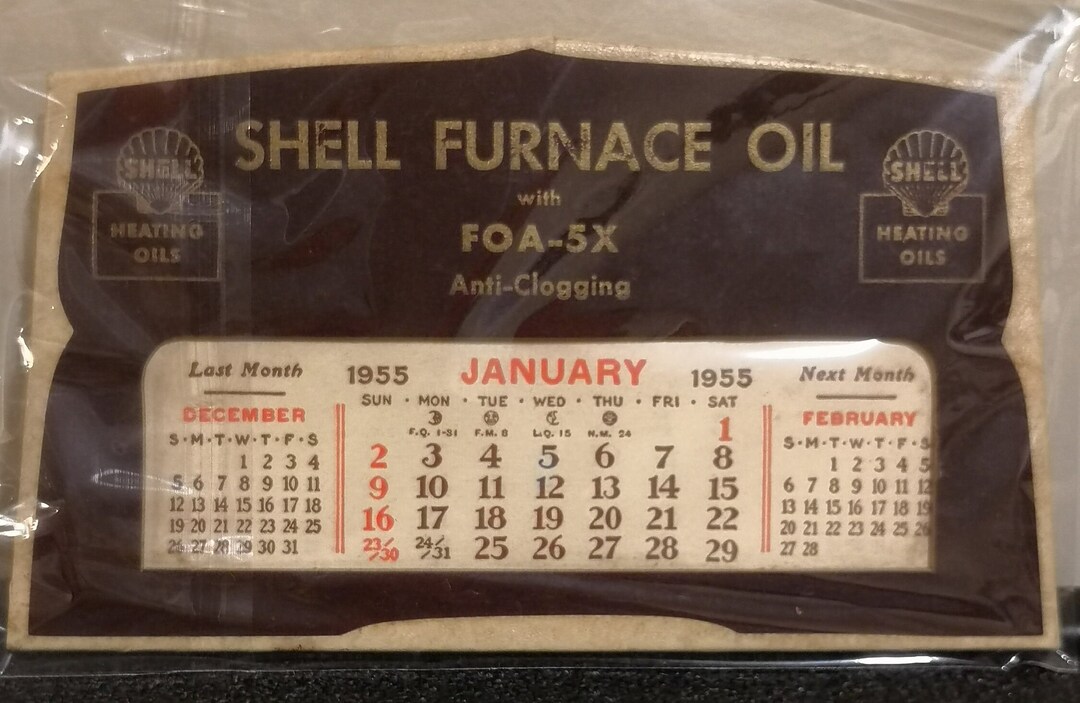 Vintage 1955 Advertising Table Calendar NOS -- 818A - Etsy