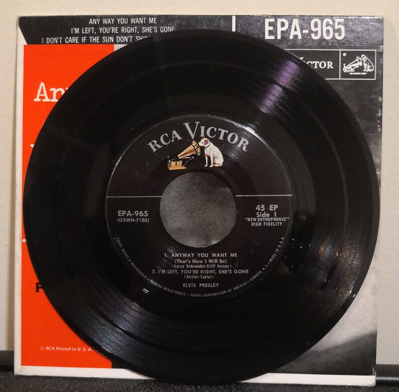 Vintage 1956 Elvis Presley Any Way You Want Me 7 Vinyl Record by RCA ...