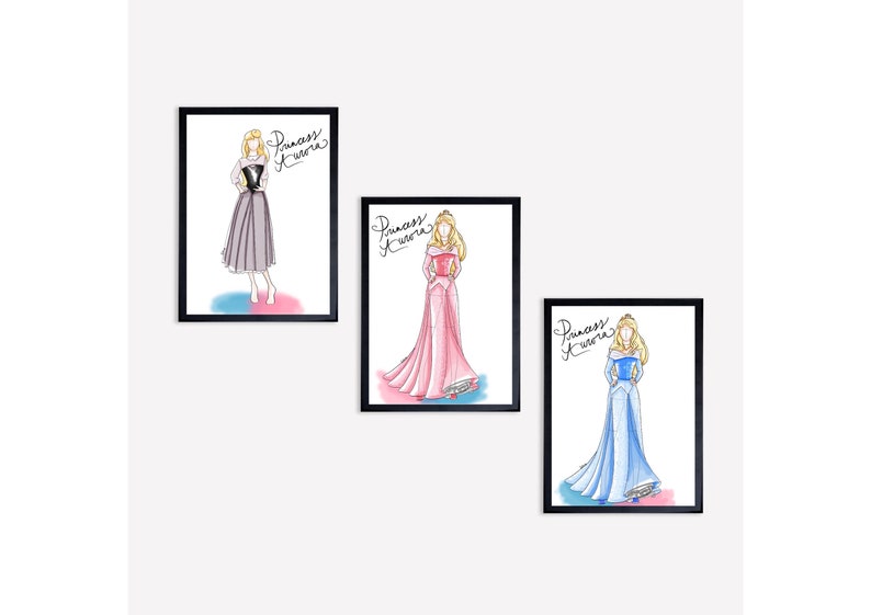 Disney Princesses Inspired Dress Design Classic Princess - Etsy