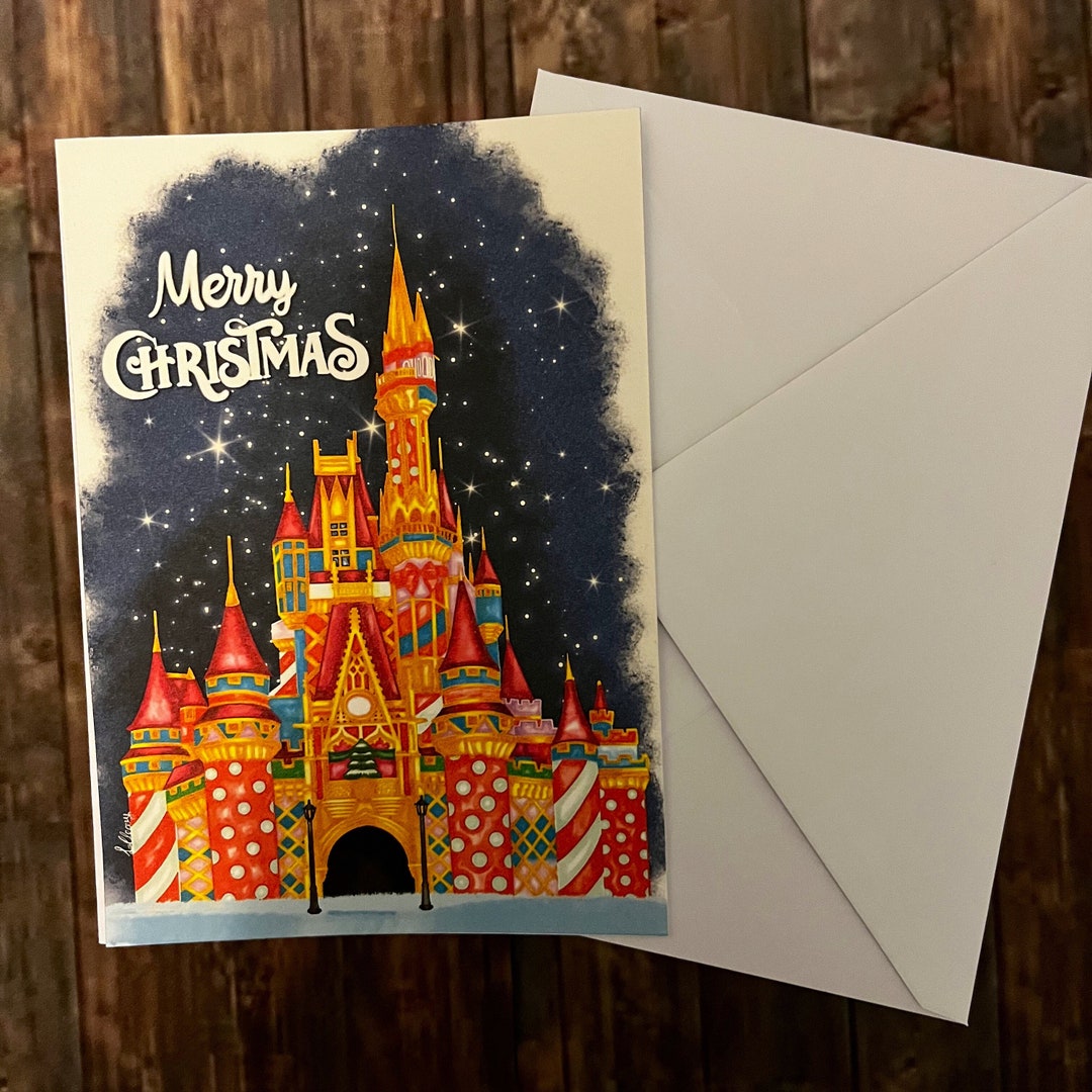 Disneyworld Wrapping Paper Castle Christmas Greeting Card - Etsy