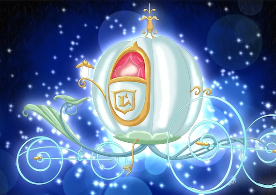 Disney Cinderella Cinderella's Pumpkin Coach Disney Art | Etsy