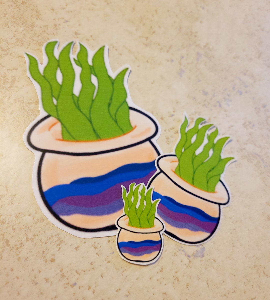 Flawed but Fabulous Terra Cotta Ripples Hand-cut Vinyl Plant Stickers ...