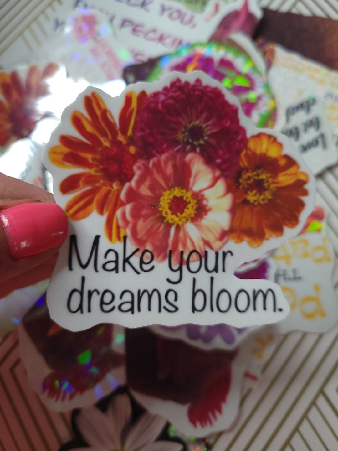 Backyard Blooms Sticker Series - "make Your Dreams Bloom." Hand-cut ...