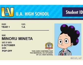 Anime Student Id Card - Etsy