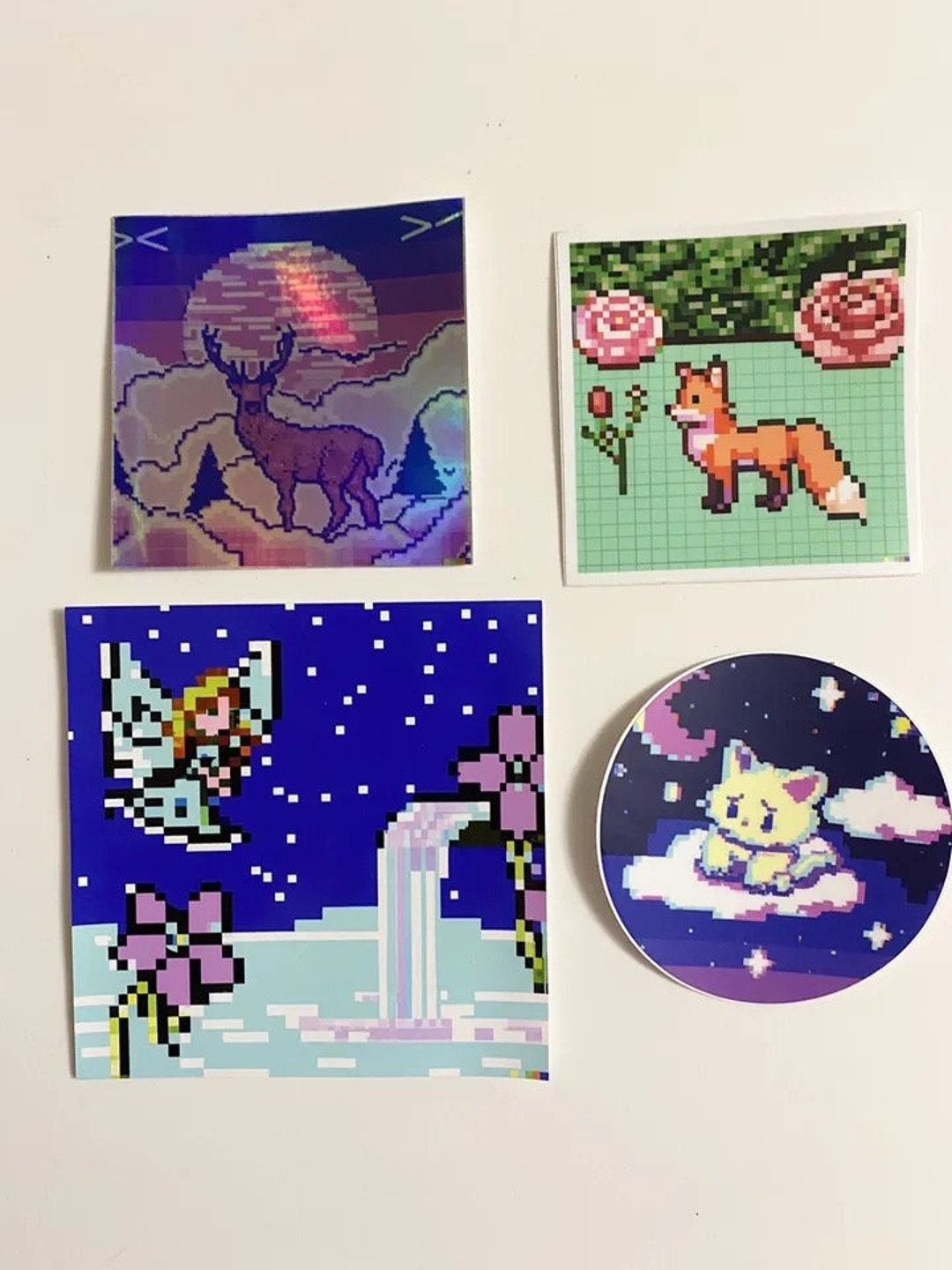 NEW Holographic Pixel Art Fantasy Art Stickers - Etsy