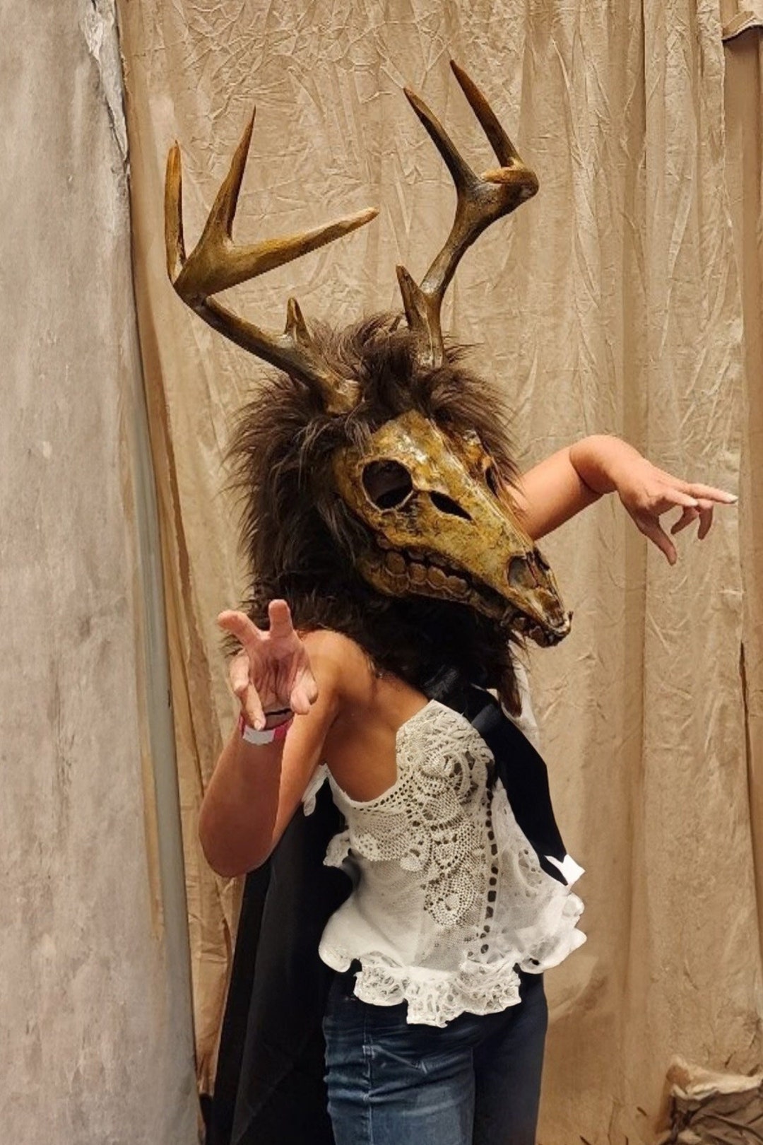 Wendigo Mask With Fur - Etsy