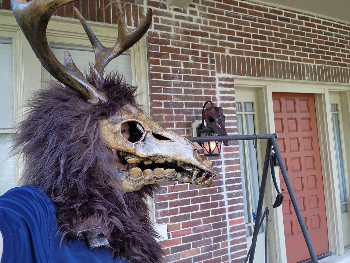 Wendigo Mask With Fur - Etsy