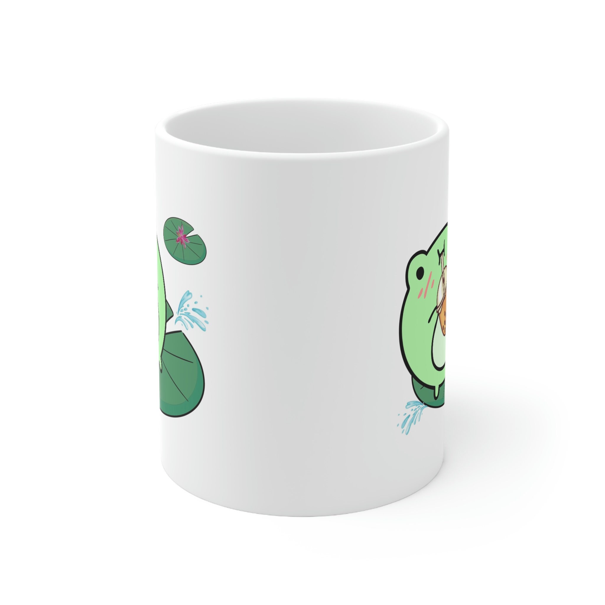 Cute Frog Drinking Bubble Tea Mug, Anime Lover, Anime Gift, Japanese ...
