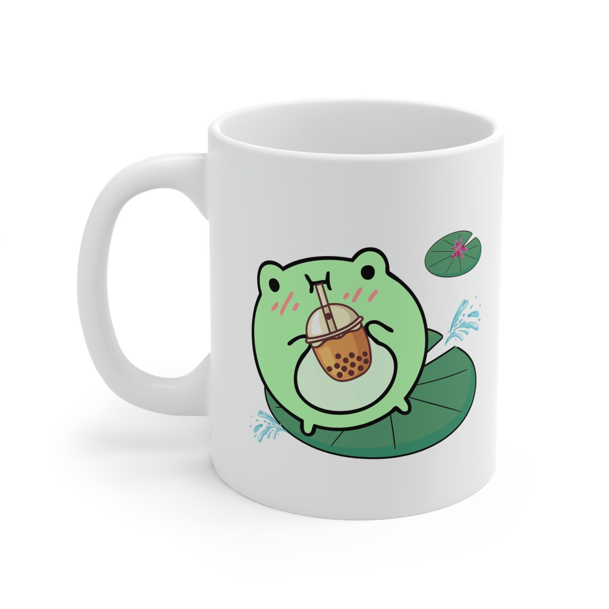 Cute Frog Drinking Bubble Tea Mug, Anime Lover, Anime Gift, Japanese ...