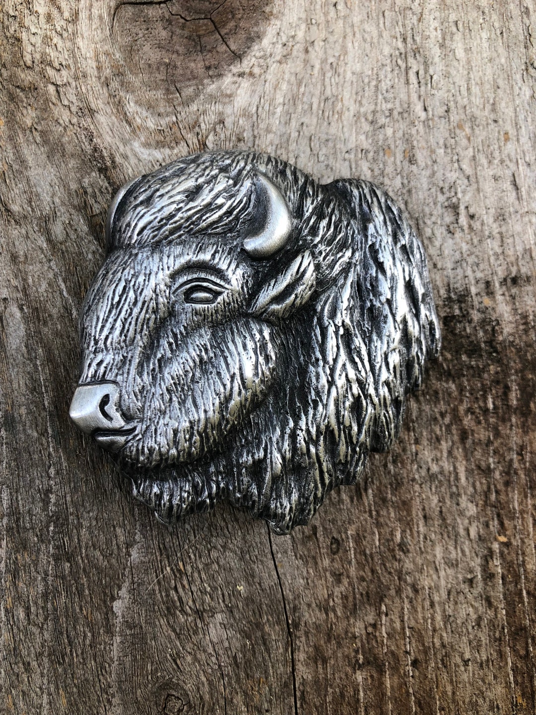 Pewter Buffalo Head Belt Buckle - Etsy