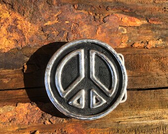 Handmade Vintage Style Brass Peace Sign Belt Buckle - Etsy