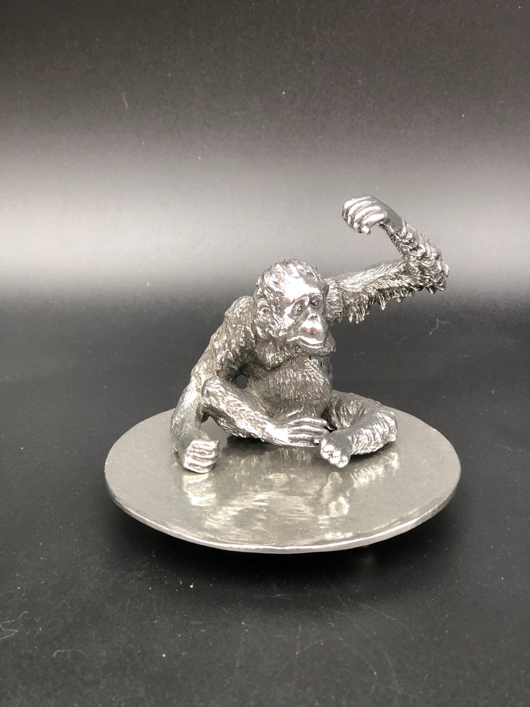 Pewter Monkey Trinket Dish - Etsy