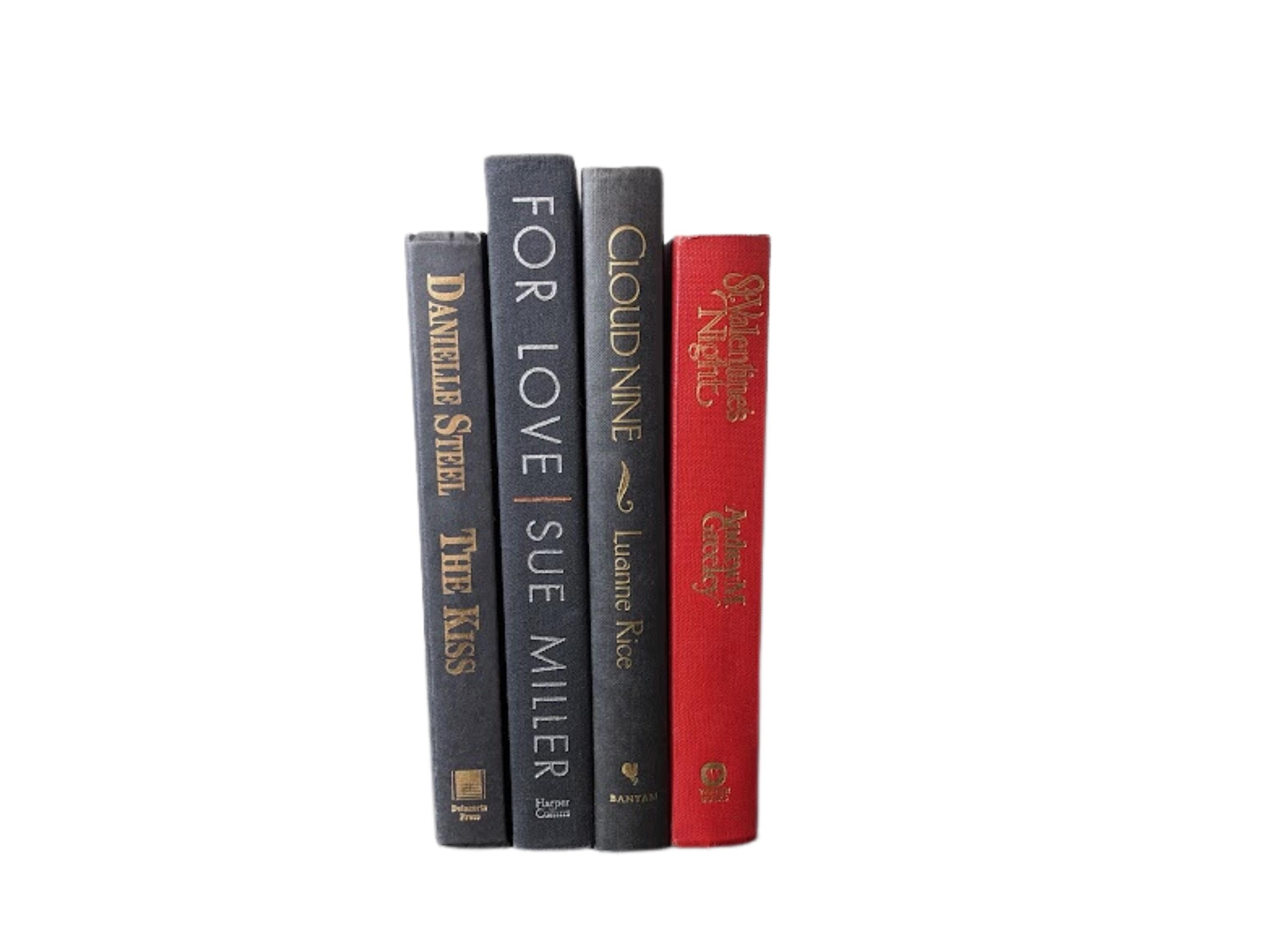 Black and Red Book Stack | Coffee Table Decor Set | Real Books | Books ...