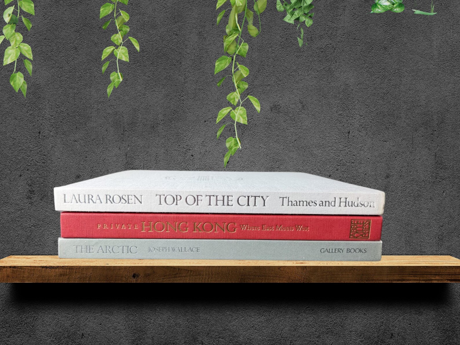 Red, White, and Gray Book Stack | Coffee Table Decor Set | Large Book ...