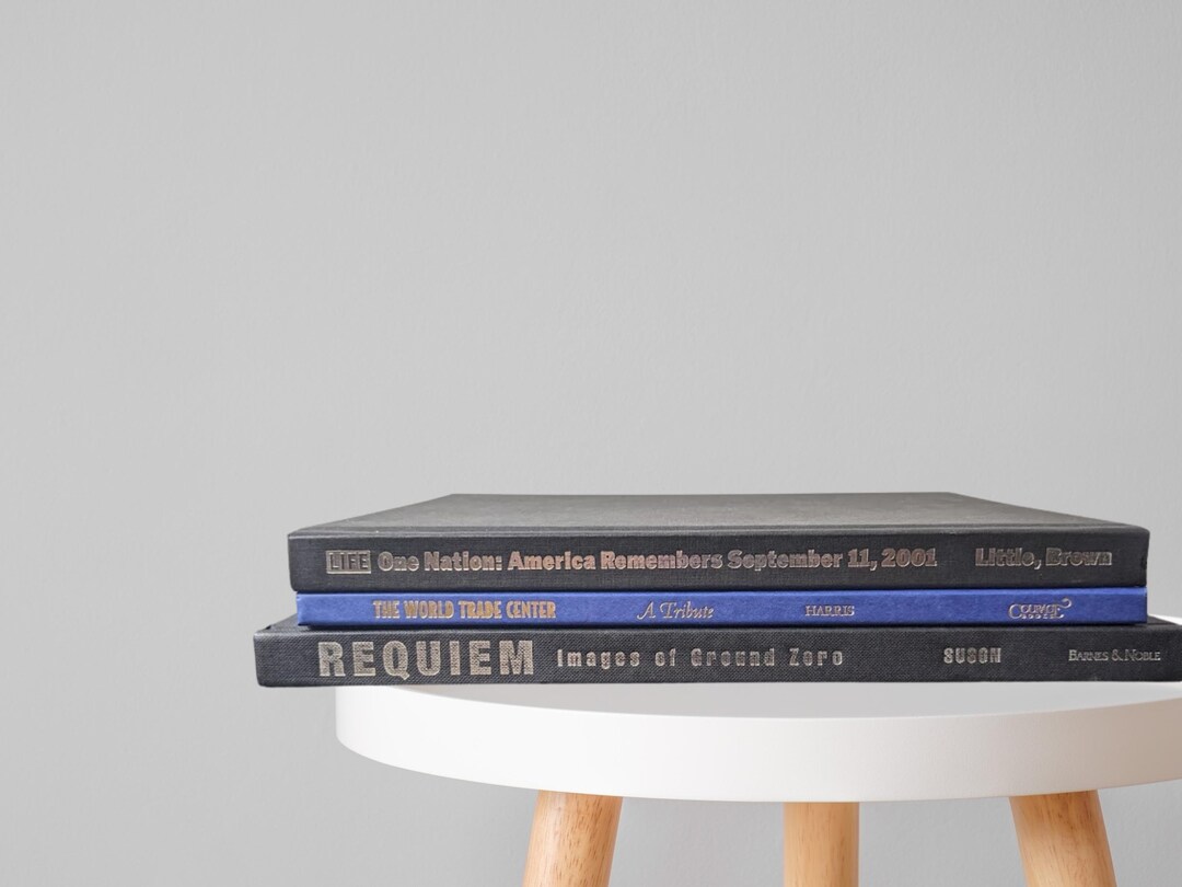 Black and Blue Book Stack | 9/11 Memorial Coffee Table Book Set | Large ...