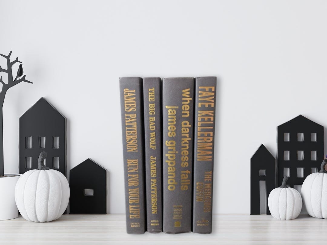 Spooky Black Book Stack: Gothic Mystery & Suspense Decor - Etsy