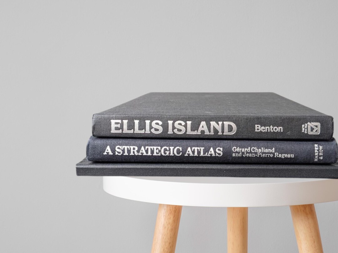 Black Book Stack | Coffee Table Decor Set | Large Book Stack ...