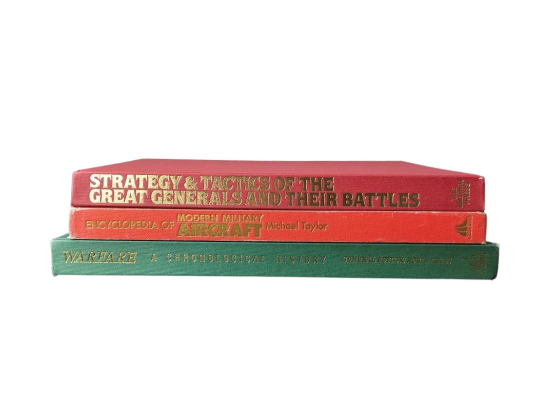 Red and Green Book Stack | Coffee Table Decor Set | Large Book Stack ...