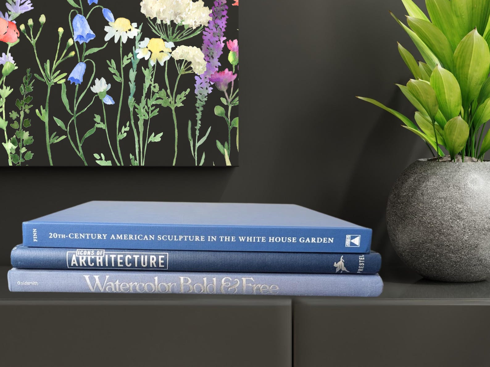 Shades of Blue Book Stack | Coffee Table Decor Set | Large Book Stack ...