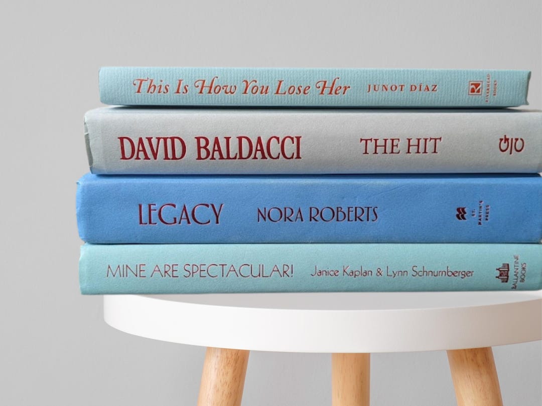 Blue Book Bundle With Red Titles: Home Decor Staging Props - Etsy