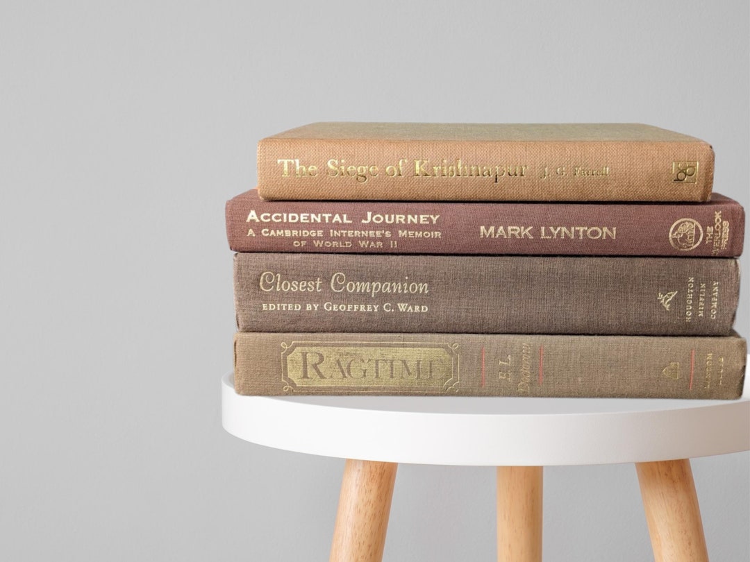 Shades of Brown Book Stack Real Books Decorative Books Books for ...