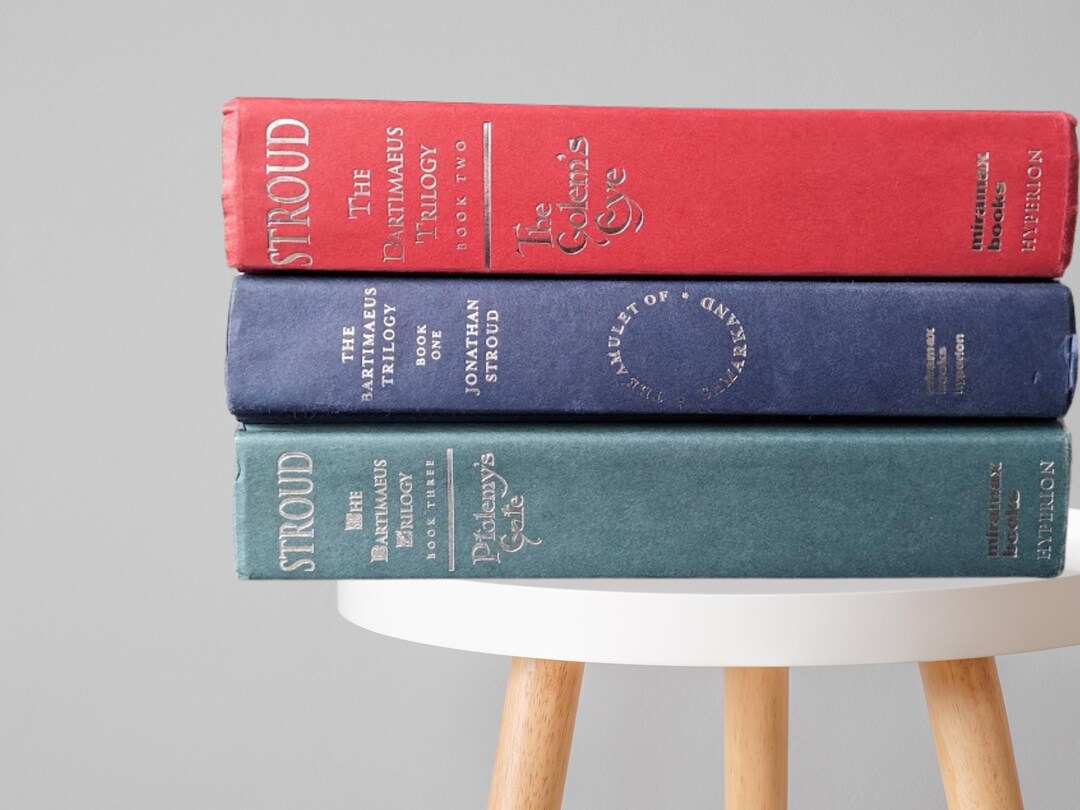 Green, Red and Blue Book Stack | Coffee Table Decor Set | Large Book ...