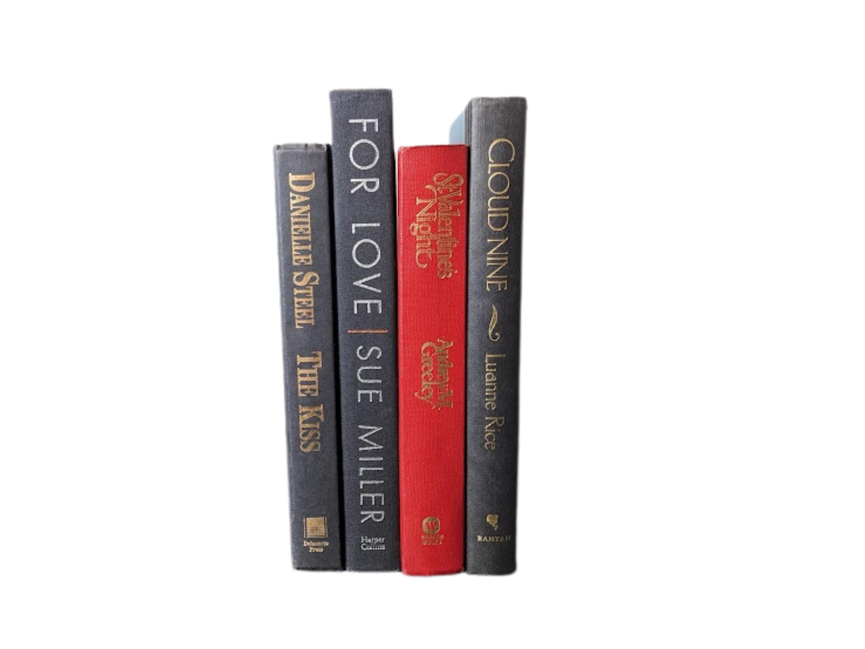 Black and Red Book Stack | Coffee Table Decor Set | Real Books | Books ...