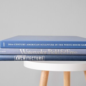 Shades of Blue Book Stack | Coffee Table Decor Set | Large Book Stack ...