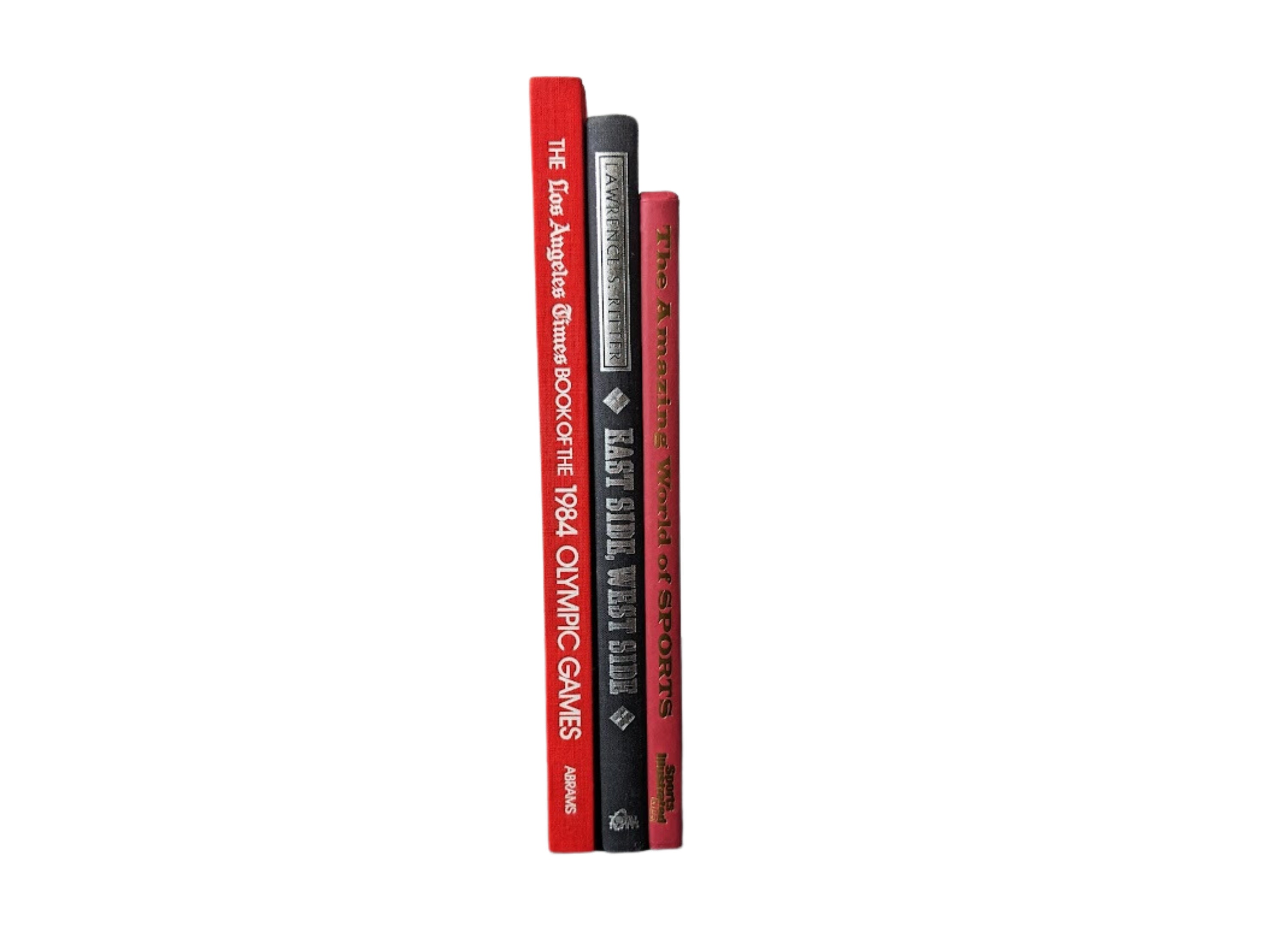 Stack of Black and Red Books | Coffee Table Decor Set | Large Book ...