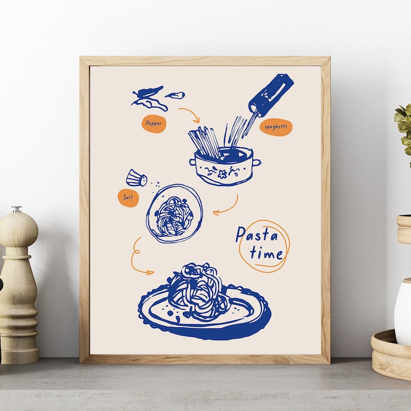 Pasta Time Poster - Etsy