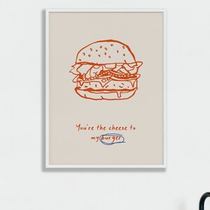 Cheeseburger Food Wall Art Modern Style, Posters With Food, Baker Girl ...