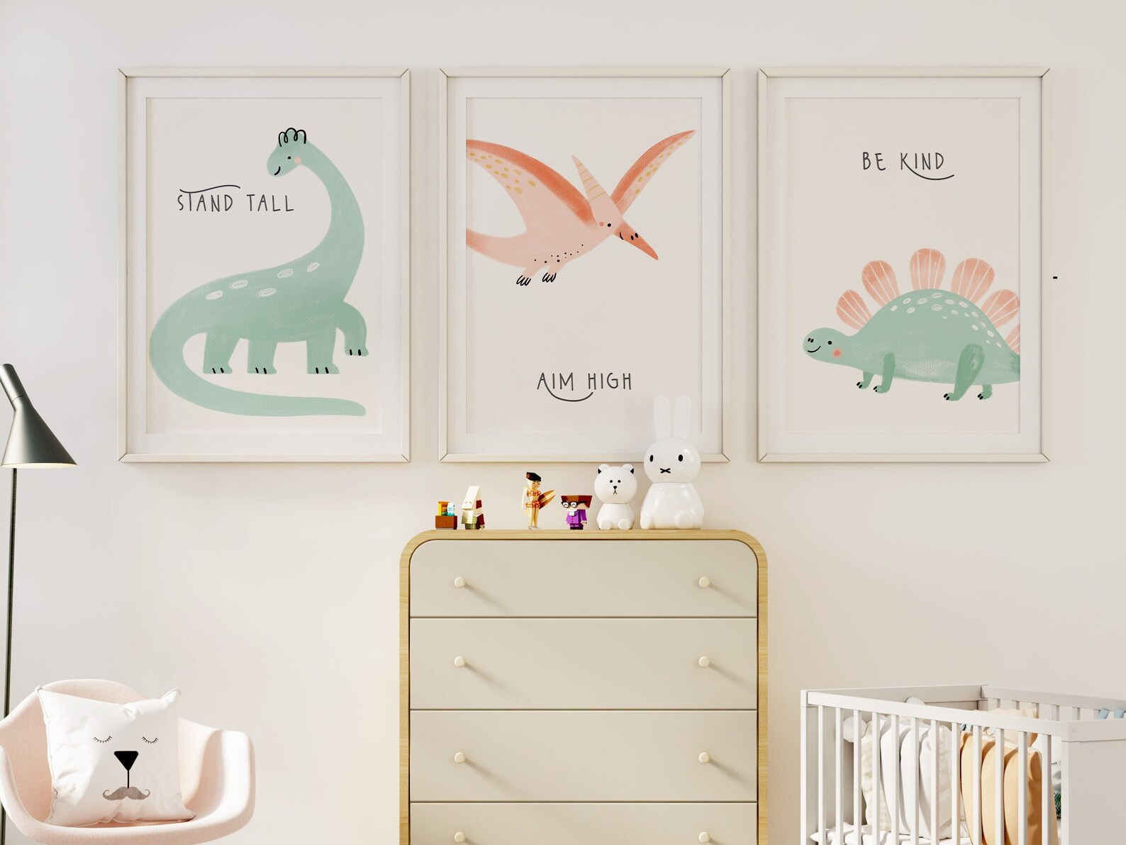 Set of 6 Dinosaur Affirmation Wall Art | Nursery Dinosaur Theme Set of ...