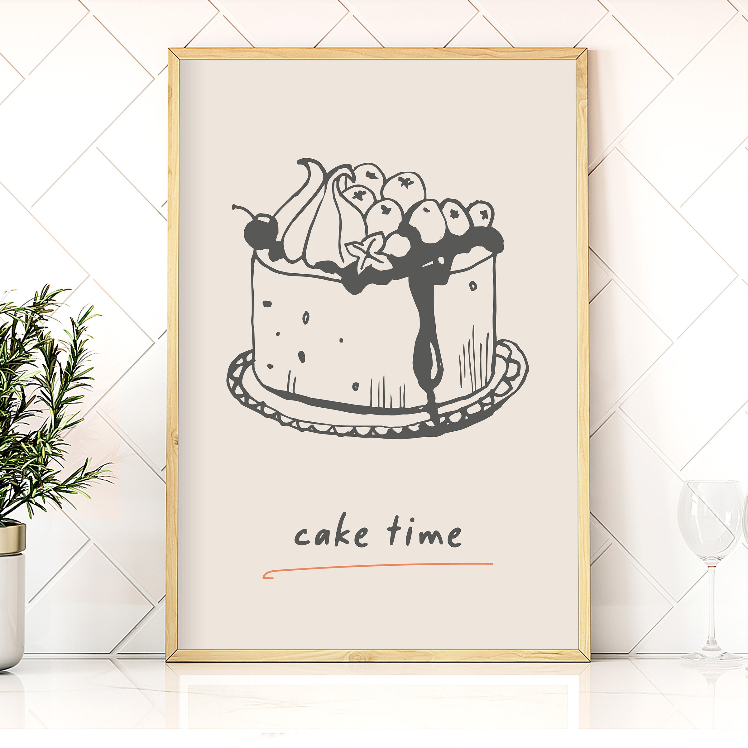 Cake Dessert Food Wall Art Modern Style, Posters With Food, Vintage ...