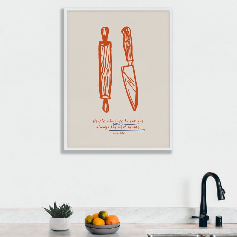 Kitchen Utensils Wall Art Modern Style, Posters With Food, Vintage Food ...