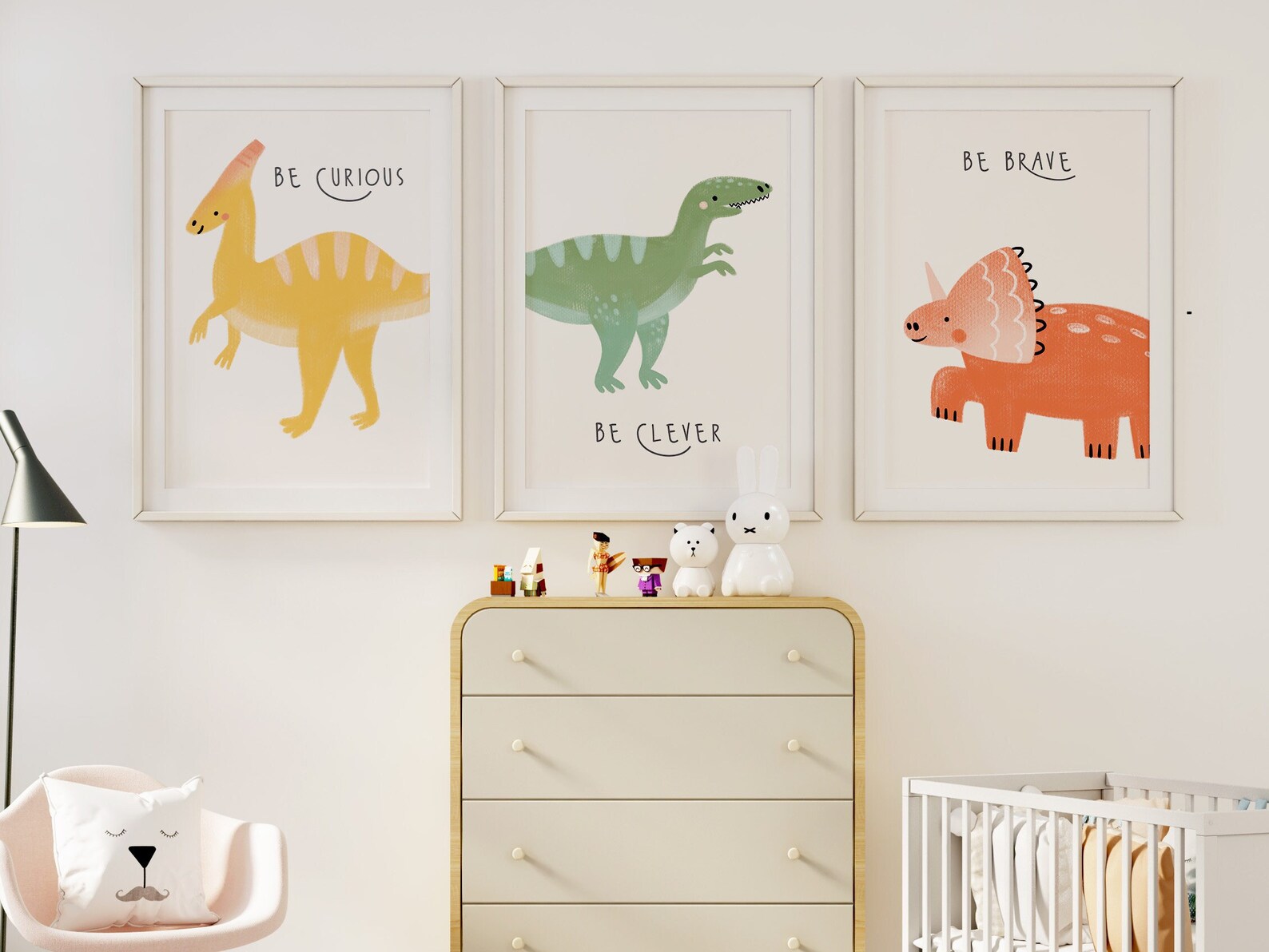 Set of 6 Dinosaur Affirmation Wall Art | Nursery Dinosaur Theme Set of ...